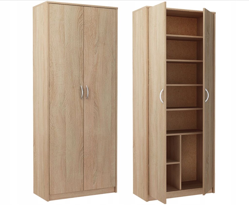 Regał Simple R4, zamykany, szafa, półki,Dąb Sonoma - ERLI.pl