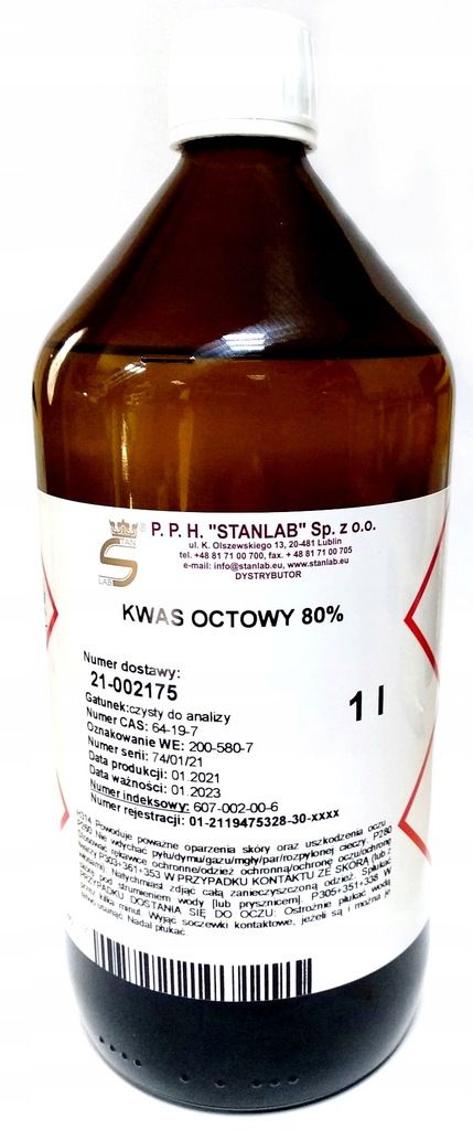 KWAS OCTOWY ESENCJA OCTOWA 80% 1L - ERLI.pl