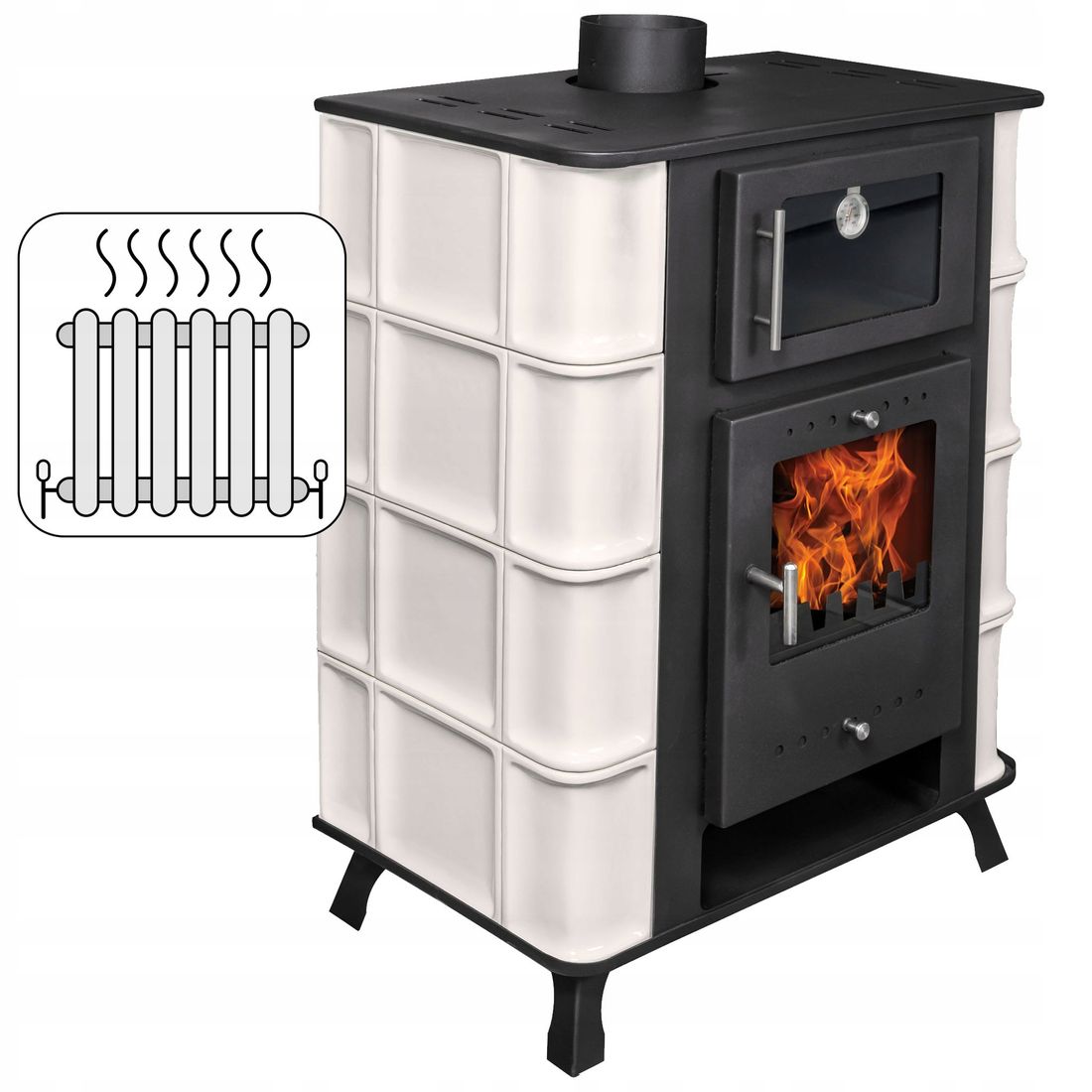 PIEC KAFLOWY Z PŁASZCZEM WODNYM PIEKARNIK 10kW – 159081223 - ERLI.pl