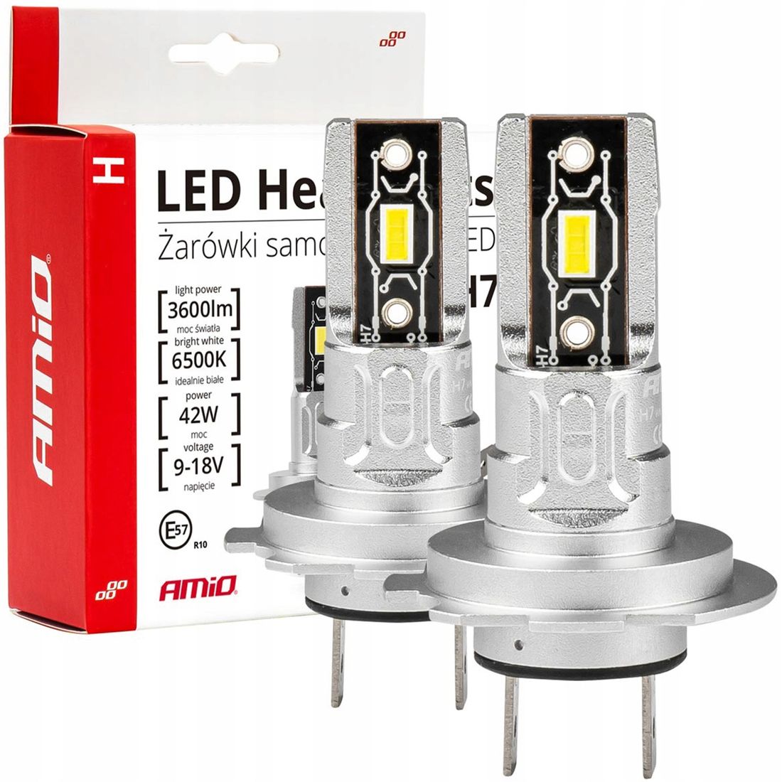 ŻARÓWKI H7 LED 12V 24V 50W PX26d ŚNIEŻNA BIEL 6500K PLUG&PLAY KPL. H ...