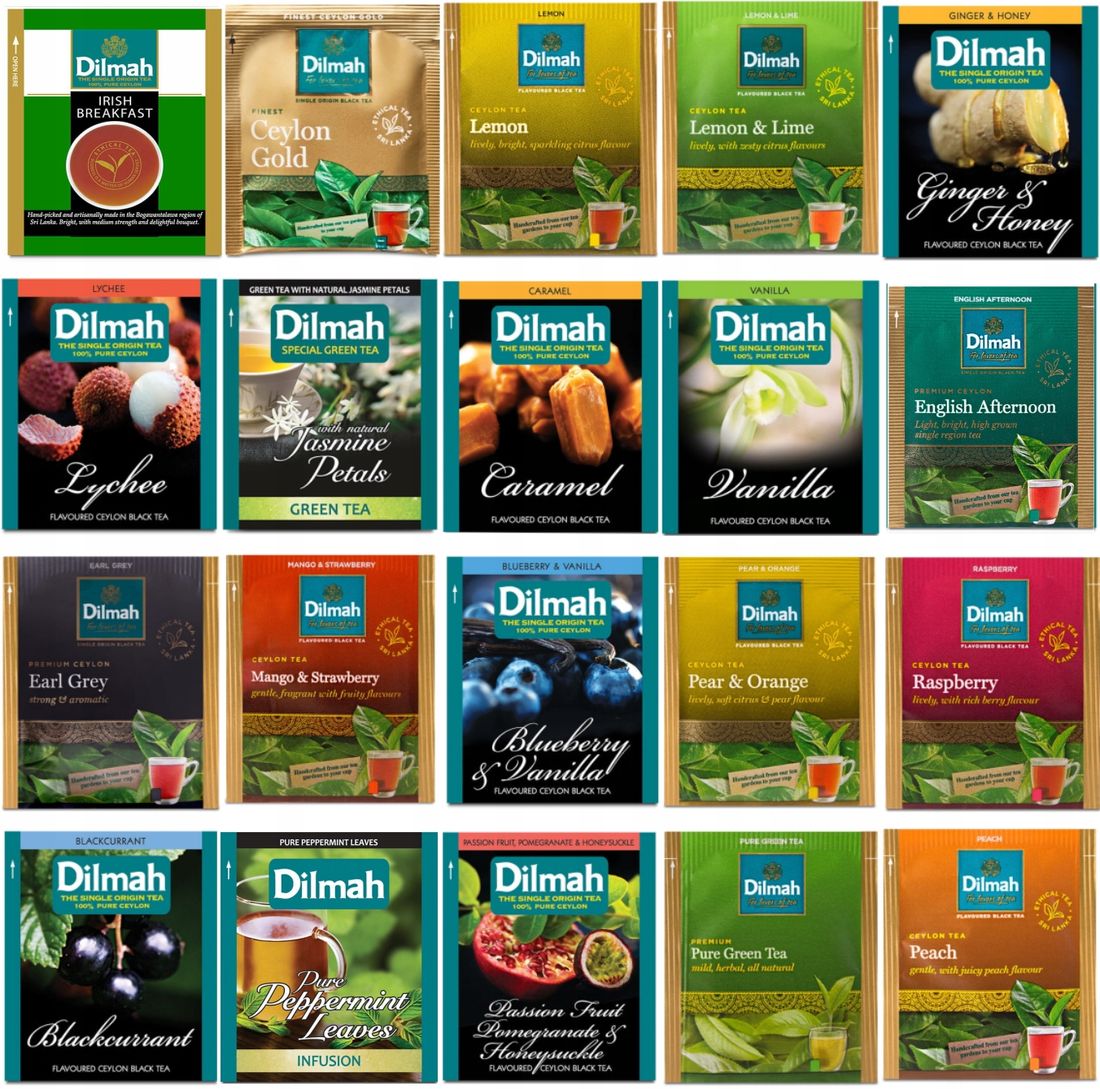 Dilmah zestaw 100 saszetek mix w 20 smakach - ERLI.pl