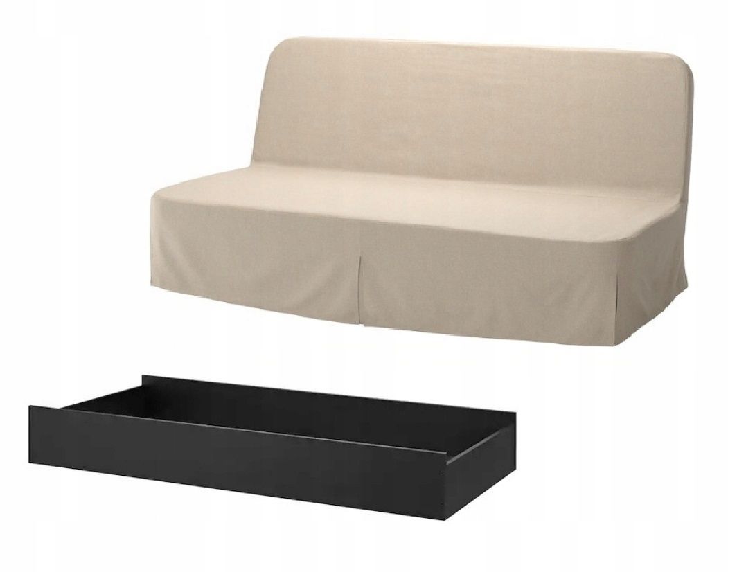 NYHAMN Rozkładana sofa 3 os. | Pojemnik | Beżowa – 159356152 - ERLI.pl