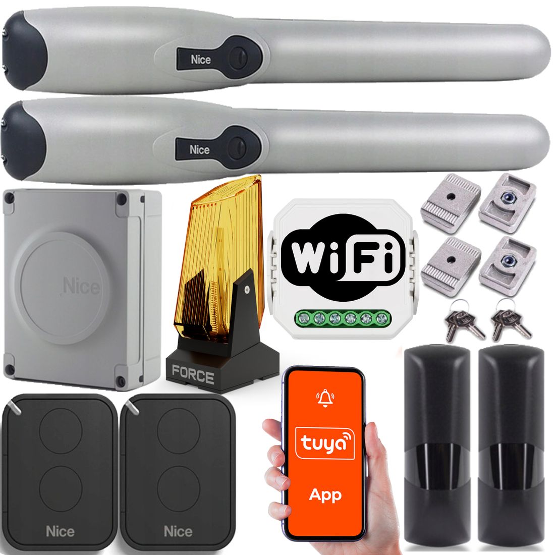 Zestaw automatyki do bram NICE WINGO 2024 + Sterownik WIFI, LAMPA LED – 152729743 - ERLI.pl