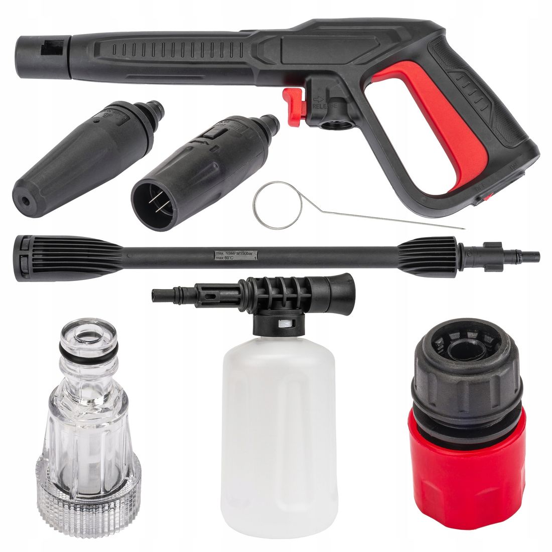 MYJKA CIŚNIENIOWA 230 BAR MOC 1600W TURBO LANCA ALUMINIOWA POMPA ZESTAW XXL - ERLI.pl