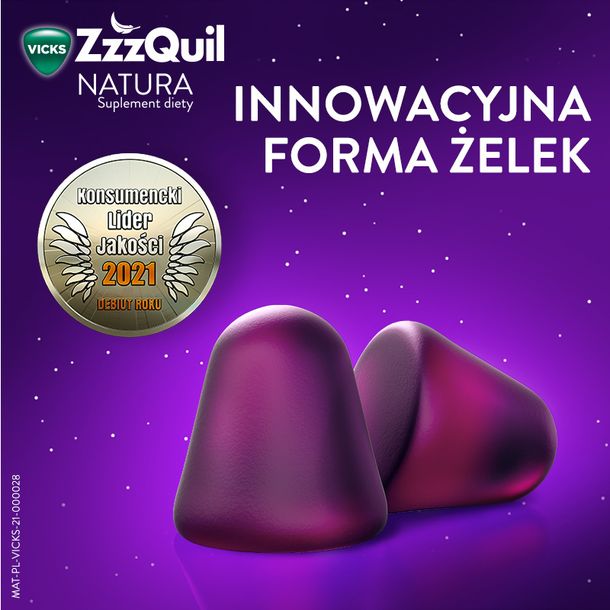 Vicks ZzzQuil Owocowe żelki z melatoniną 60 sztuk GRATIS 5 PRÓBEK ŻELEK ...