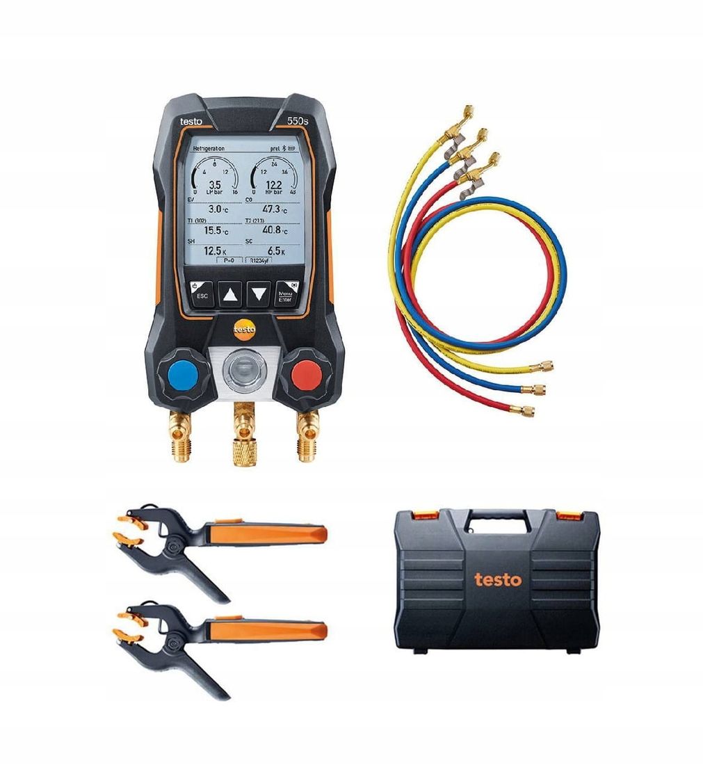 Manometry Testo 550s z wężami i sondami temperatury Testo 115i, 24 msc ...