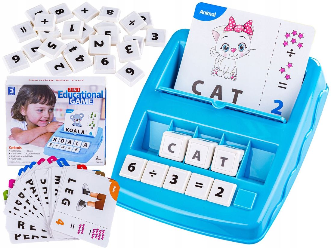 GRA edukacyjna NAUKA ANGIELSKIEGO 2W1 MATEMATYKI liczenia dla dzieci – 225658900 - ERLI.pl