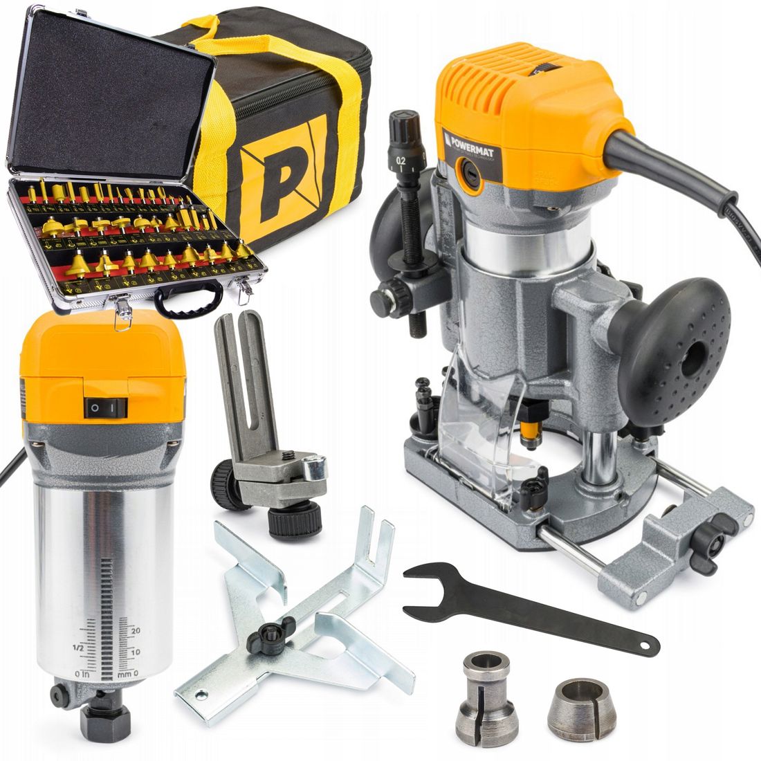 FREZARKA GÓRNOWRZECIONOWA 6-8mm KRAWĘDZIOWA WYCINARKA 2000W + 35 FREZÓW ...