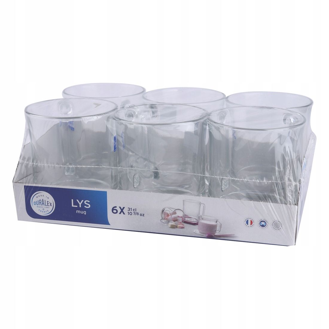 Kubek szklanka Lys 310 ml Duralex zestaw 6 sztuk - ERLI.pl
