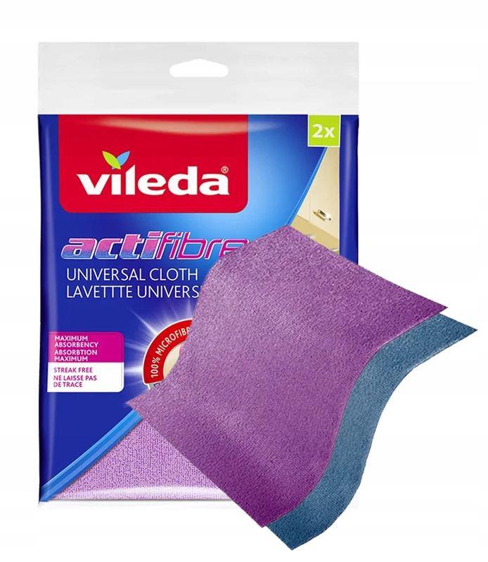 Ścierka Actifibre Super Chłonna Vileda Niebieska FIoletowa 32x27 cm 2 ...