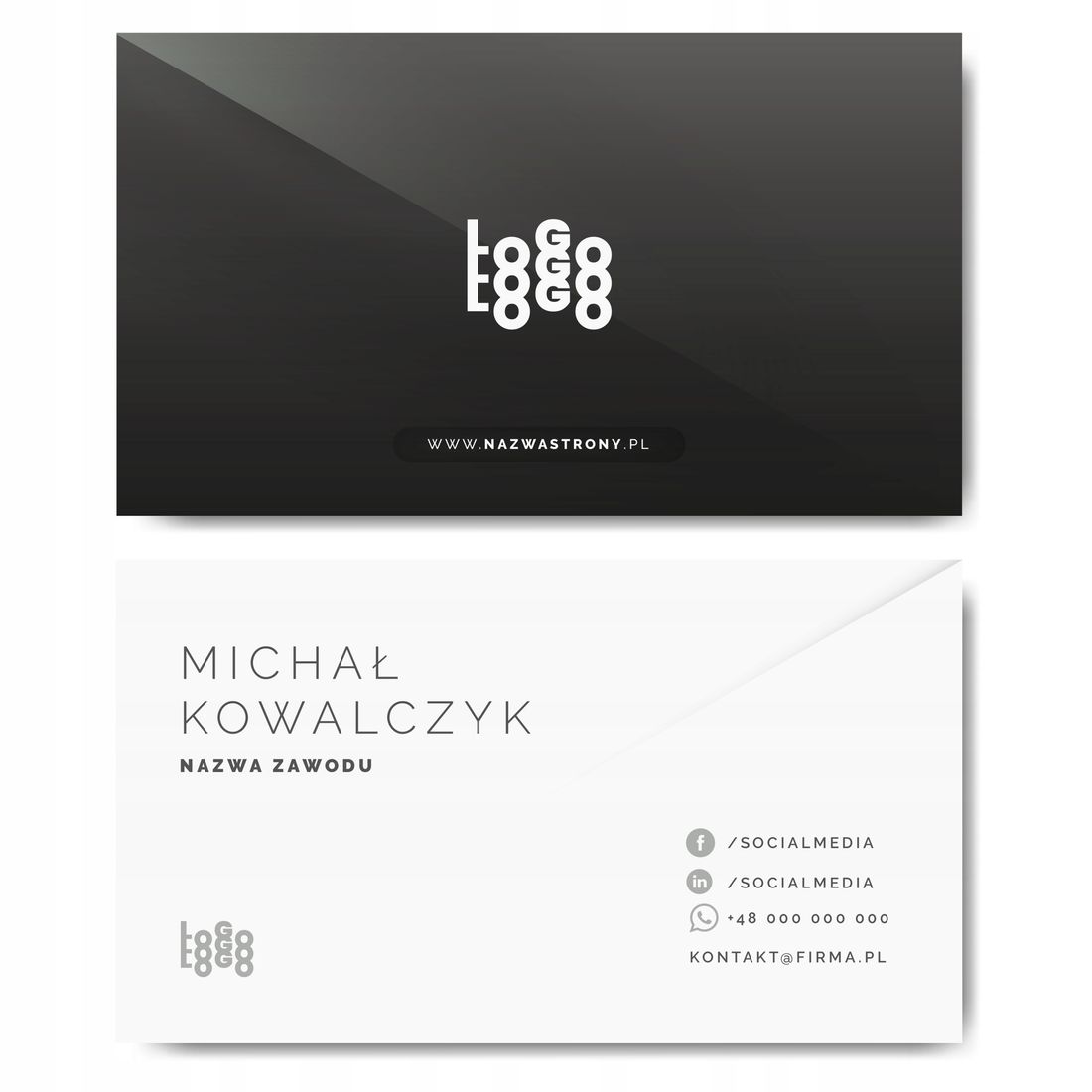 Wizytówki czarno-białe mat 350g projekt 100 sztuk - ERLI.pl Wizytówki czarno-białe mat 350g projekt 100 sztuk - ERLI.pl