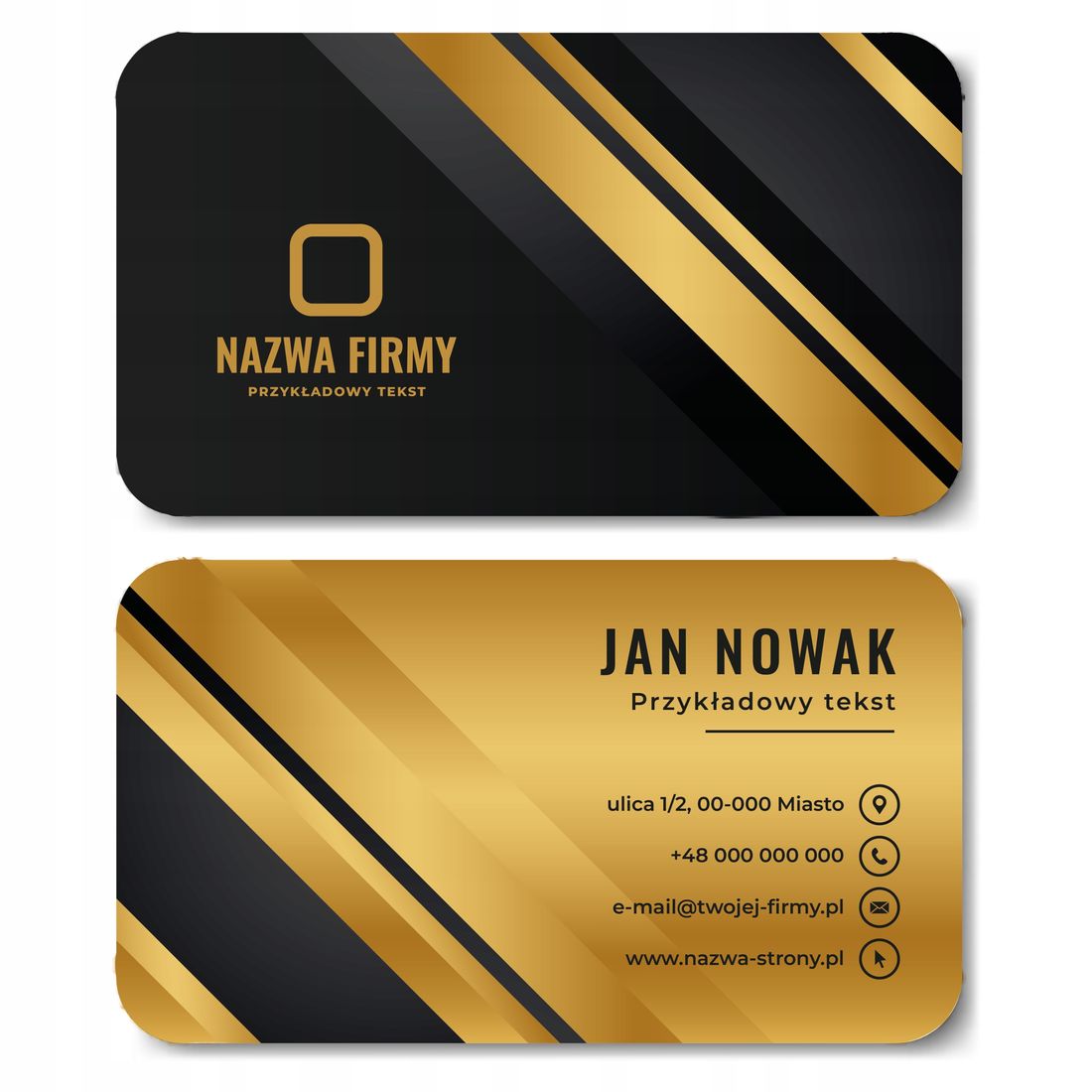 Wizytówki zaokrąglone złote projekt 1000 sztuk - ERLI.pl Wizytówki zaokrąglone złote projekt 1000 sztuk - ERLI.pl