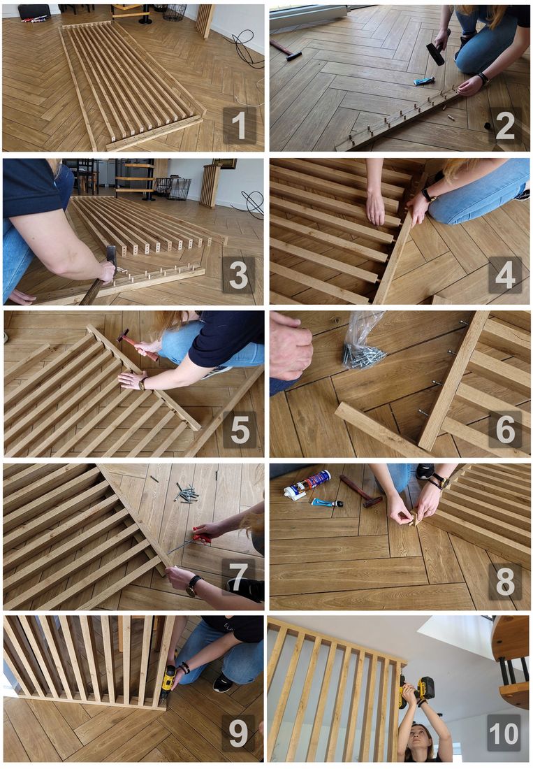 Lamele ścienne ścianka działowa zabudowa z lameli - ERLI.pl