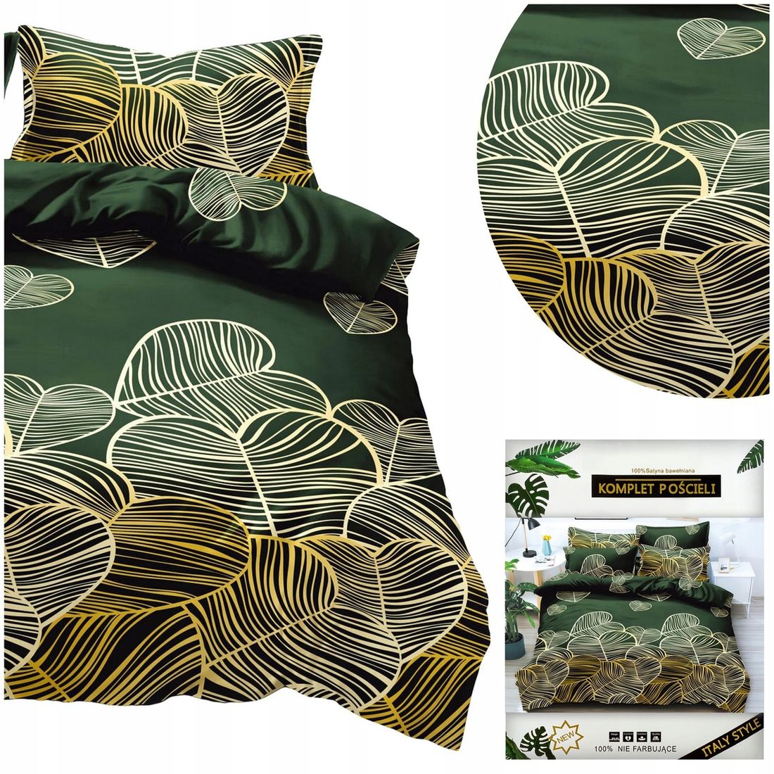 Pościel DALWIN Poszewki 70x80 Komplet Satyna Bawełniana 160x200 3cz – 143467869 - ERLI.pl