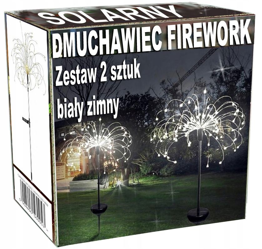 LAMPA SOLARNA ogrodowa FIREWORK LED dmuchawiec x2 - ERLI.pl