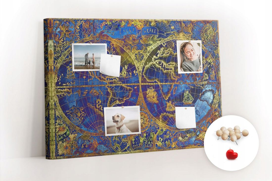 Duża Tablica Memo korkowa Notatki Mapa atlasu – 161722469 - ERLI.pl