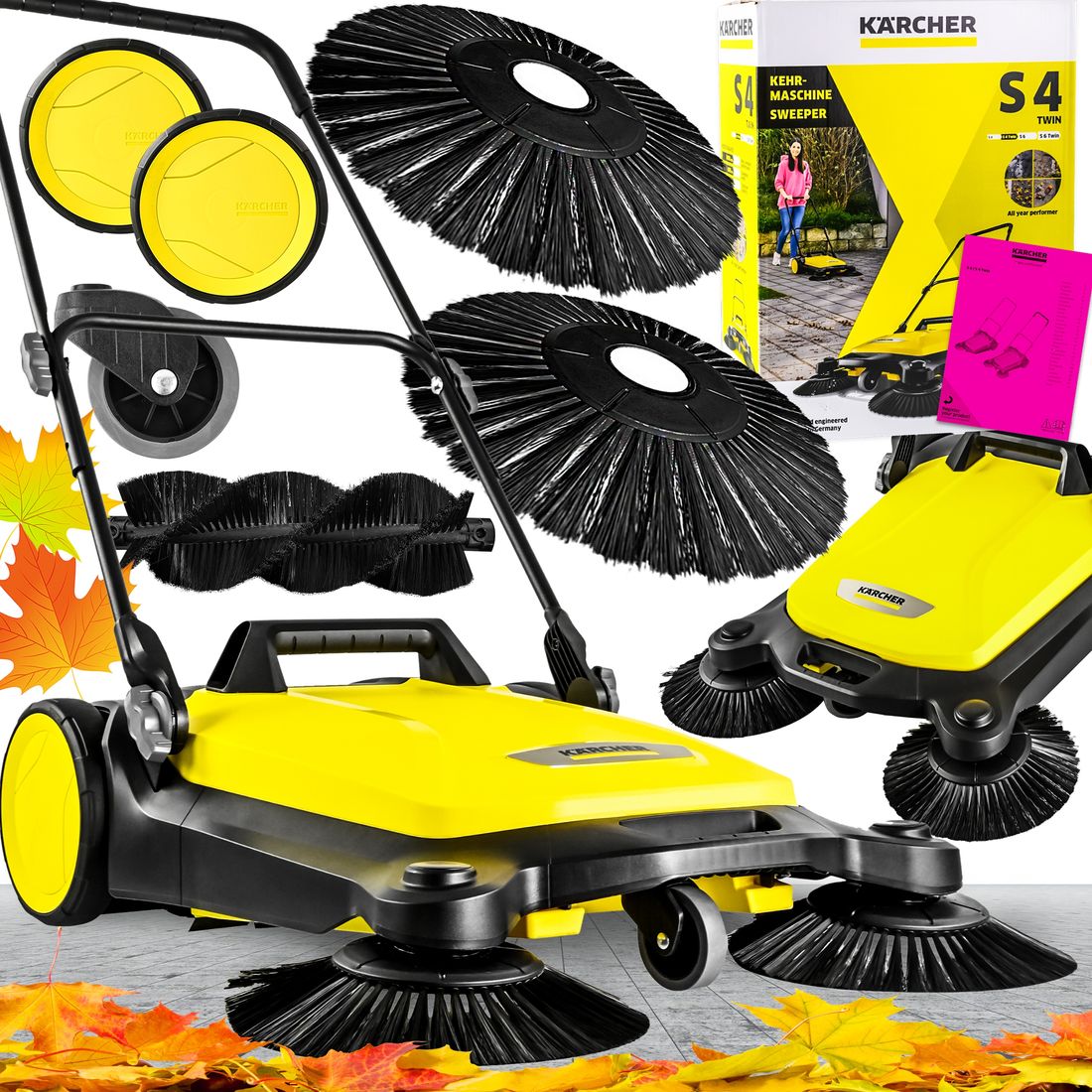 KARCHER S4 TWIN ZAMIATARKA RĘCZNA NOWA TECHNOLOGIA - ERLI.pl