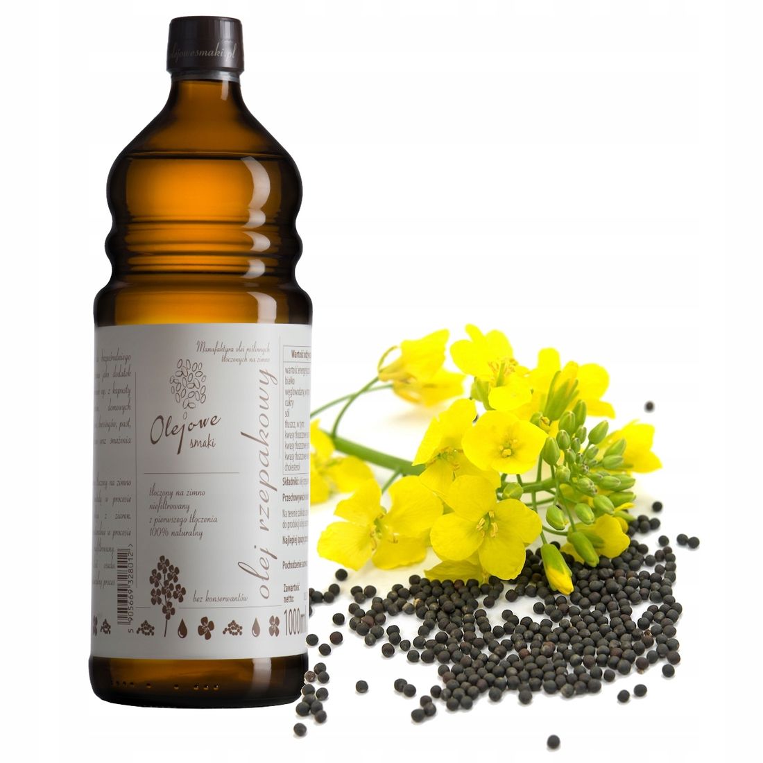 OLEJ RZEPAKOWY TŁOCZONY NA ZIMNO OLEJOWE SMAKI 1000 ml - ERLI.pl