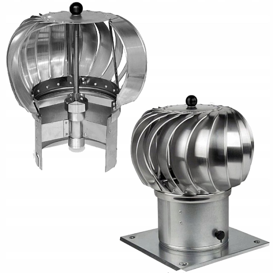 Nasada Kominowa Aluminiowa Kulista z Podstawą fi150mm - ERLI.pl