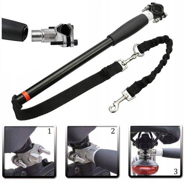 Mocna SMYCZ ROWEROWA DLA PSA PSÓW NA ROWER metalowy WYSIĘGNIK do roweru ...