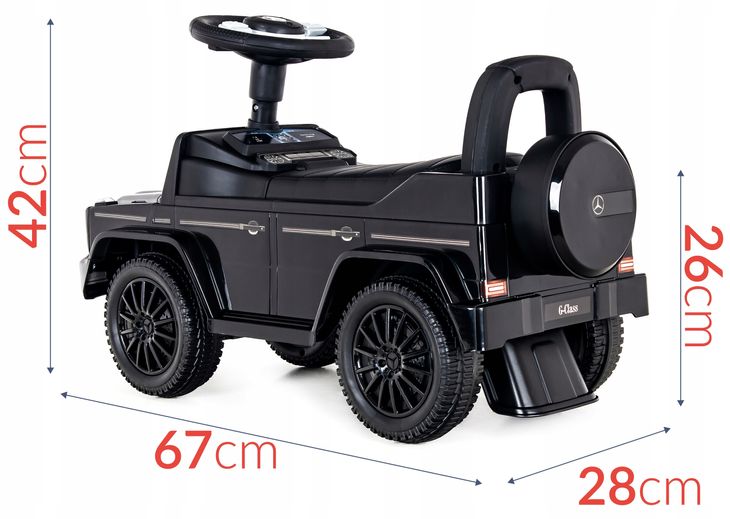 DUŻY JEŹDZIK samochód AUTO pchacz MERCEDES G-CLASS chodzik DŹWIĘKI ...
