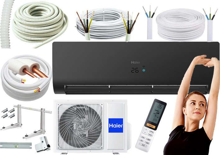 KLIMATYZATOR HAIER FLEXIS PLUS BLACK MATT 2,6kW 4m - ERLI.pl