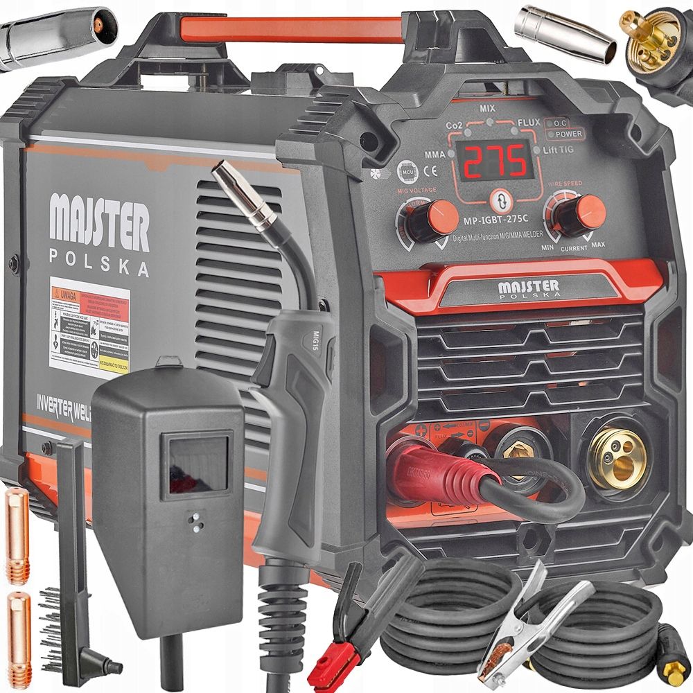 SPAWARKA INWERTOROWA INWERTEROWA MIGOMAT MIG MAG MMA FLUX TIG LIFT LCD 275A - ERLI.pl