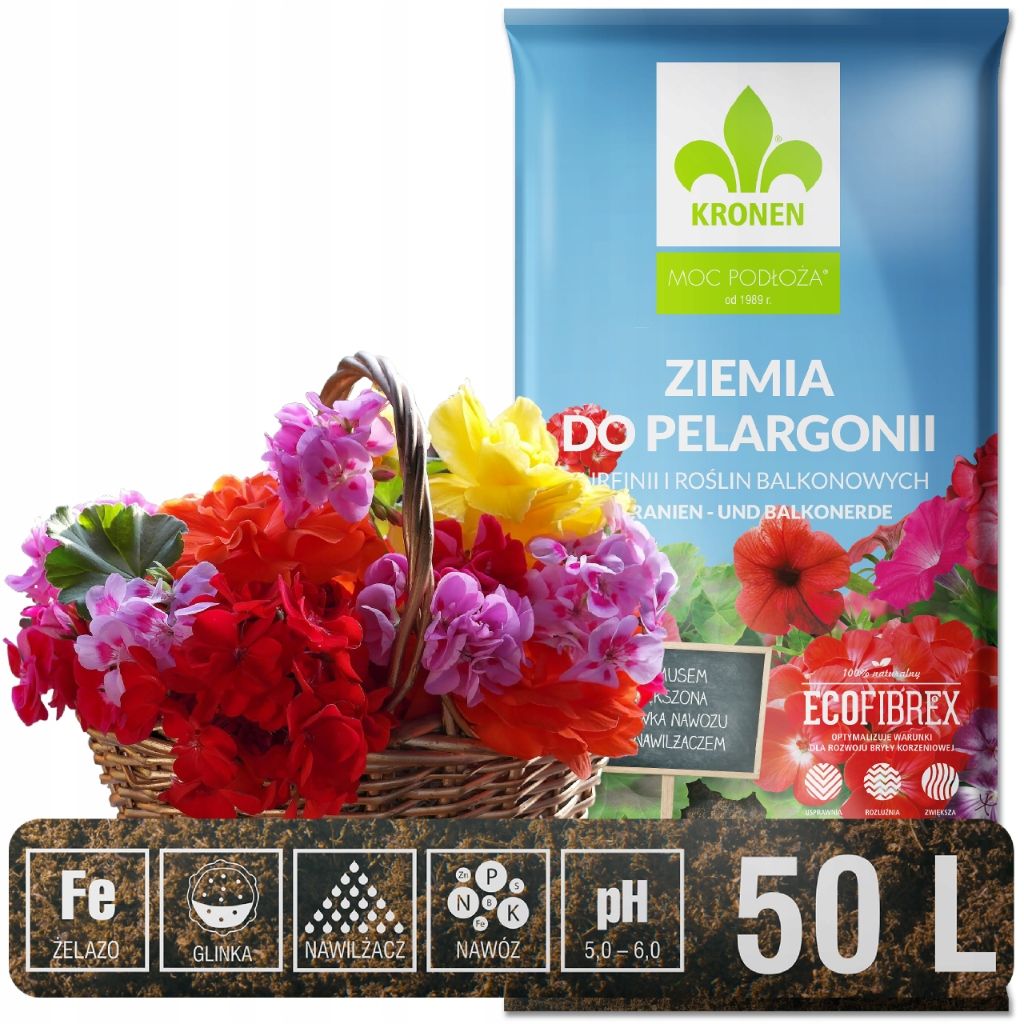ZIEMIA DO PELARGONII SURFINII balkonowych aż 50L - ERLI.pl