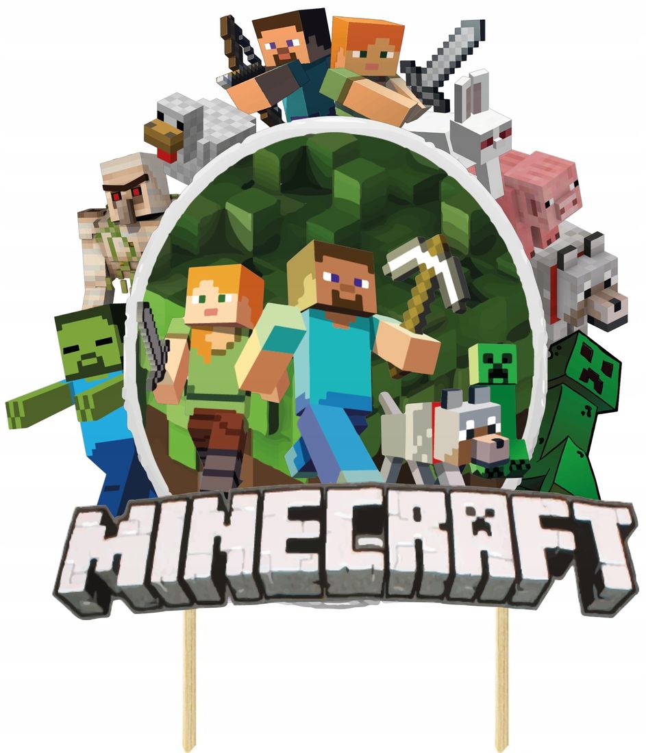 TOPPER DEKORACJA NA TORT URODZINY MINECRAFT TNT – 163185597 - ERLI.pl
