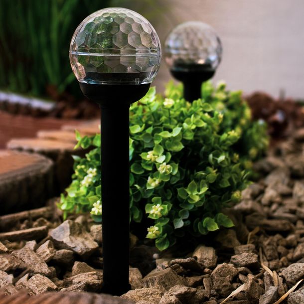 4x Lampa Ogrodowa LED SOLARNA KULA RGB KULKA WBIJANA SZPIKULEC IP44 ...