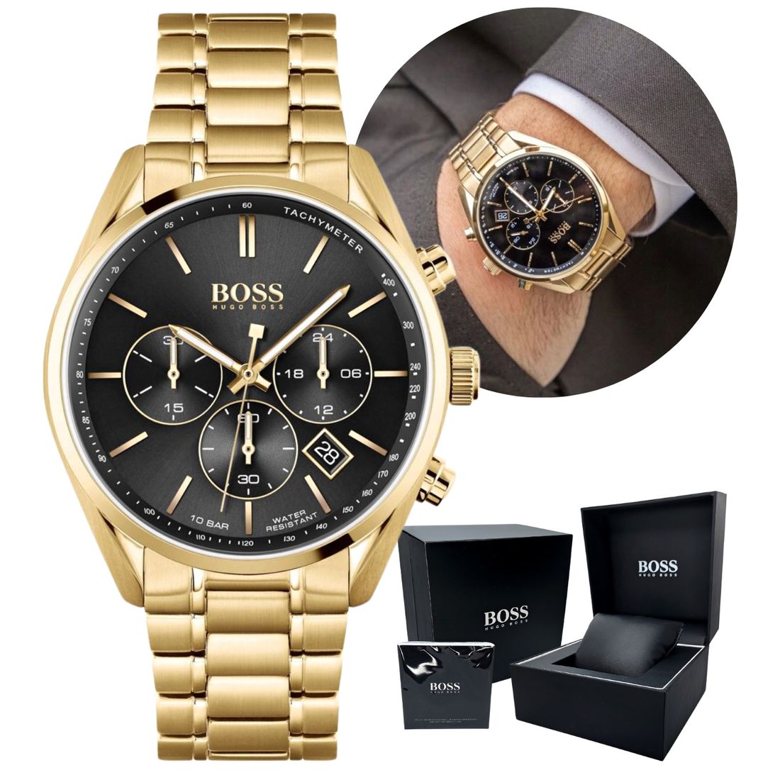 Zegarek męski Złoty Hugo Boss 1513848 CHAMPION - ERLI.pl