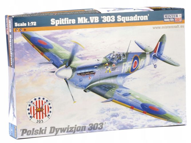 MODEL DO SKLEJANIA SAMOLOT SPITFIRE MK.VB '303 SQUADRON' 1:72 - ERLI.pl