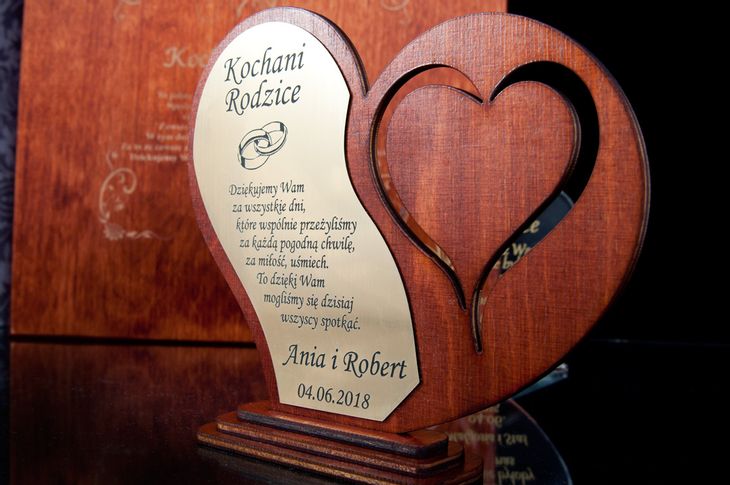 Drewniana statuetka Podziękowanie dla RODZICÓW Chrzestnych Dziadków ...