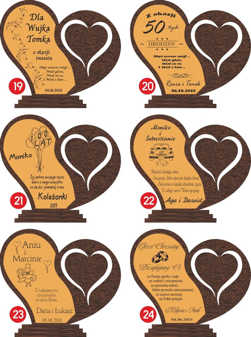 Drewniana statuetka Podziękowanie dla RODZICÓW Chrzestnych Dziadków ...