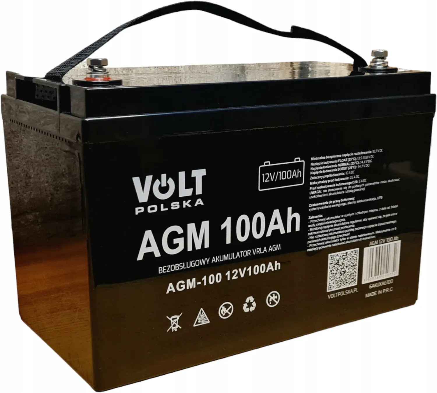 VOLT akumulator AGM 12V 100Ah BEZOBSŁUGOWY do zasilaczy awaryjnych UPS - ERLI.pl
