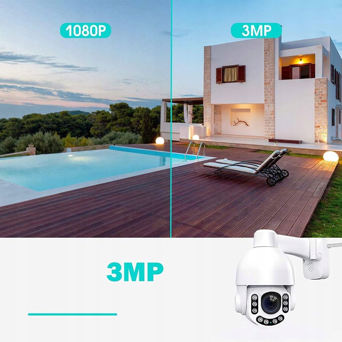 OBROTOWA KAMERA ZEWNĘTRZNA IP WIFI 8X ZOOM 3MPx 2K PODGLĄD NA ŻYWO – 163375525 - ERLI.pl