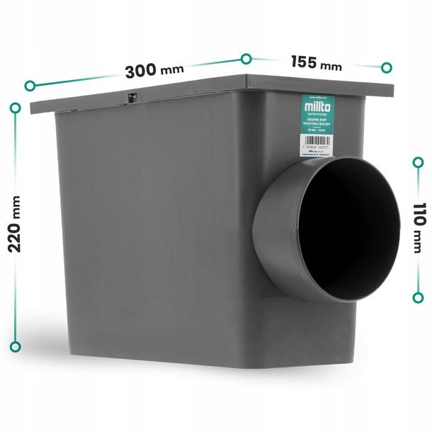 5x Osadnik Rynny Czyszczak Rynnowy Studzienka Rewizja 110 Boczny Wpust ...