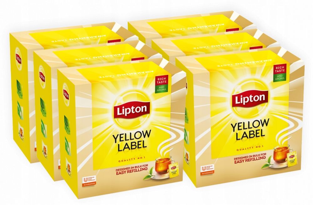 Lipton Yellow Herbata czarna 200g 100torebek x6 - ERLI.pl