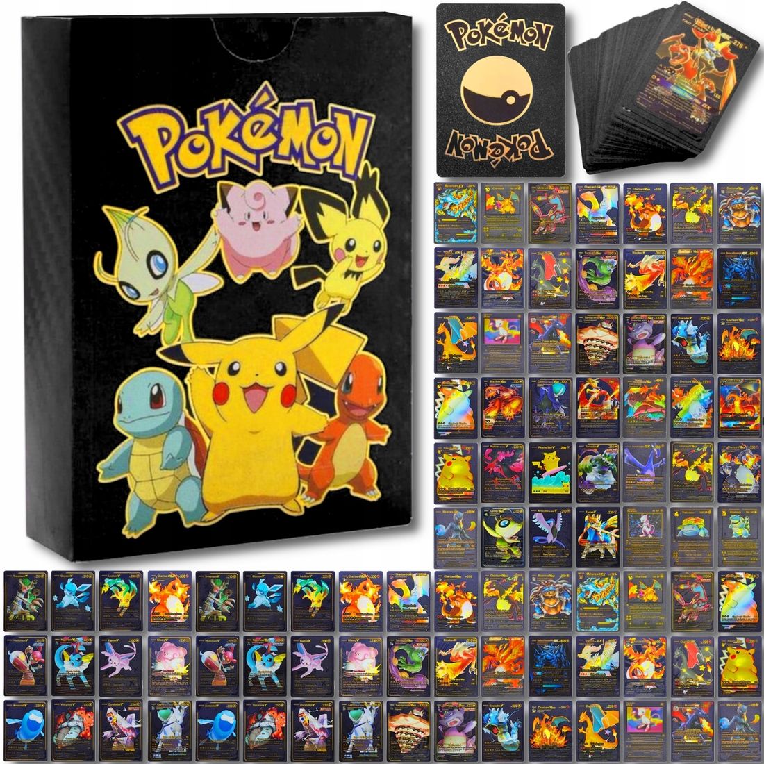 KARTY POKEMON TALIA KART KOLEKCJONERSKICH EDYCJA CZARNA BŁYSZCZĄCE ...