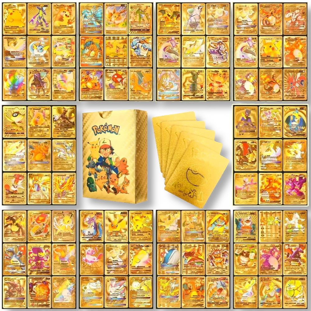 KARTY POKEMON TALIA KART KOLEKCJONERSKICH EDYCJA ZŁOTA BŁYSZCZĄCE 55SZT ...