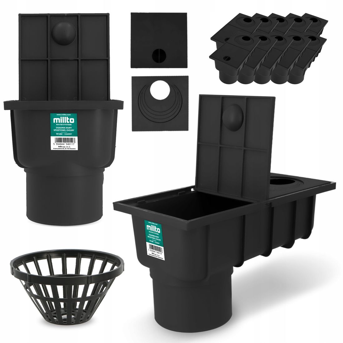 10x Osadnik Rynny Czyszczak Rynnowy Studzienka Rewizja 110 Dolny Wpust ...