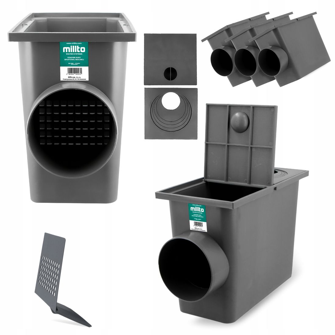 3x Osadnik Rynny Czyszczak Rynnowy Studzienka Rewizja 110 Boczny Wpust ...