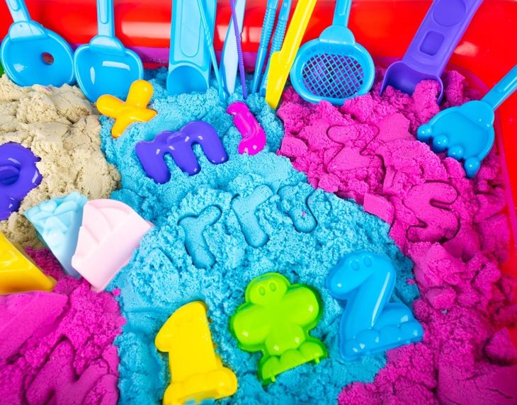 PIASEK KINETYCZNY KOLORY ZESTAW XXL 4,5KG FOREMKI Literki PIASKOWNICA ...