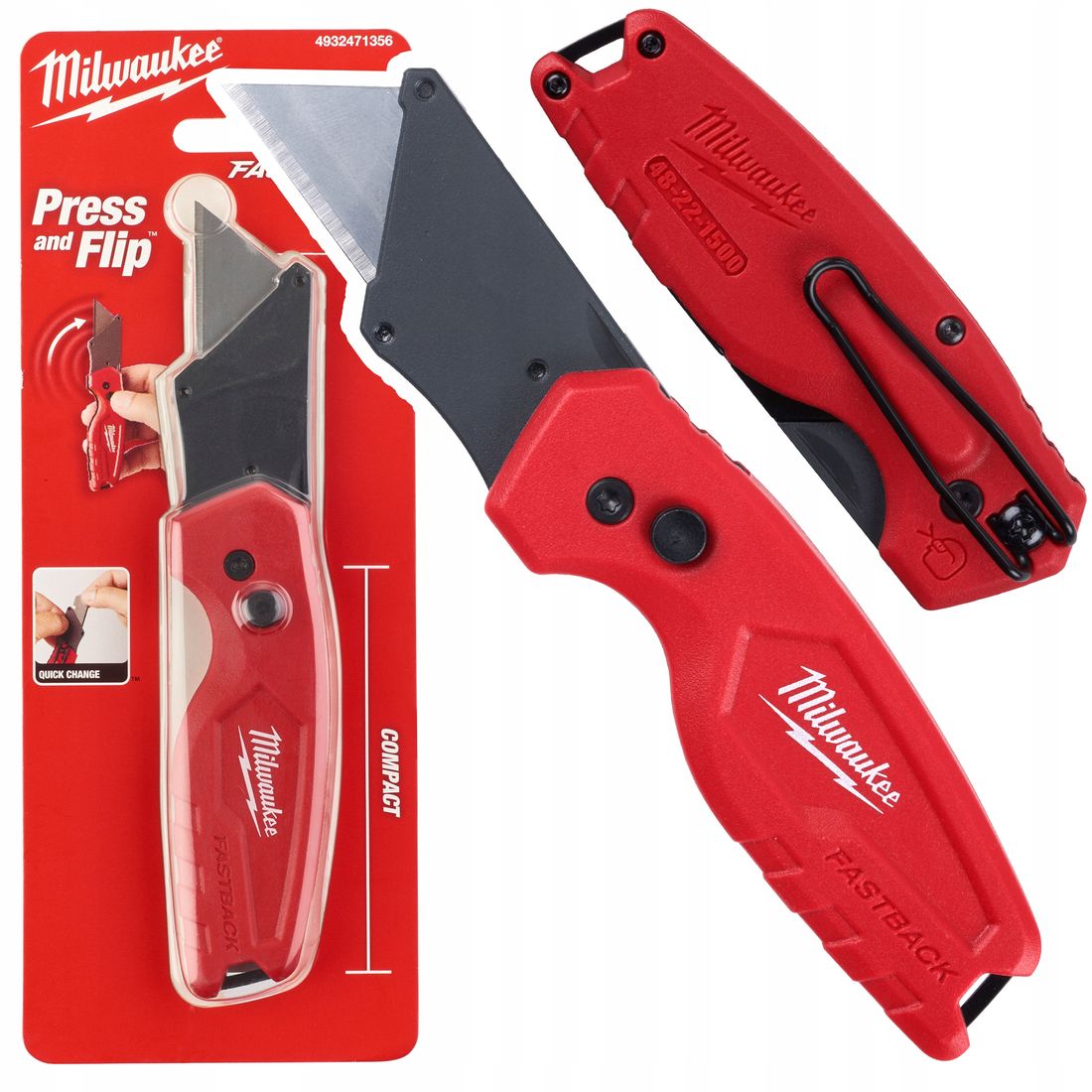 KOMPAKTOWY NÓŻ NOŻYK FASTBACK MILWAUKEE 4932471356 - ERLI.pl