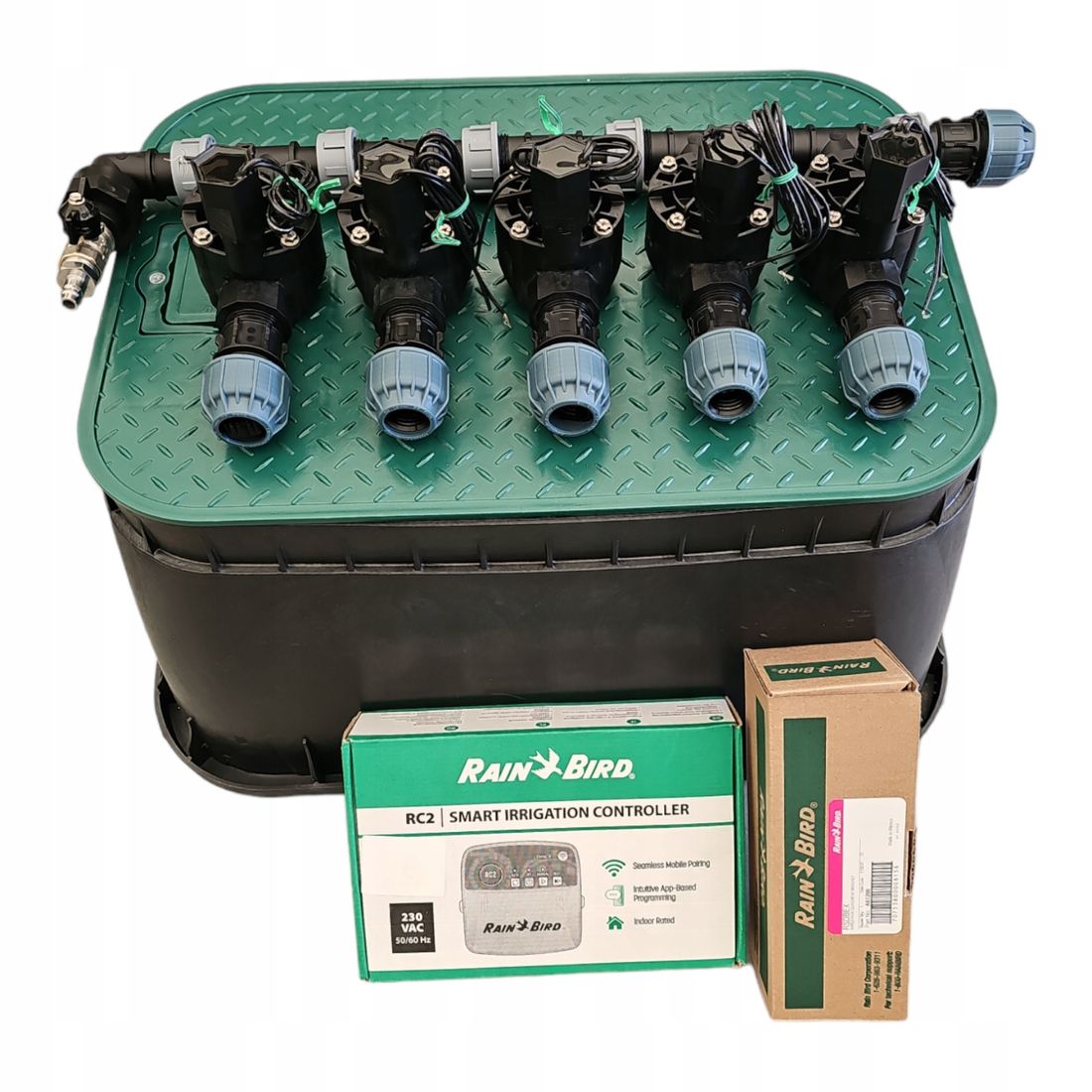 Zestaw Rain Bird 5 sekcji Kompresor RainBird Sterownik RC2 WiFi Czujnik 25 - ERLI.pl
