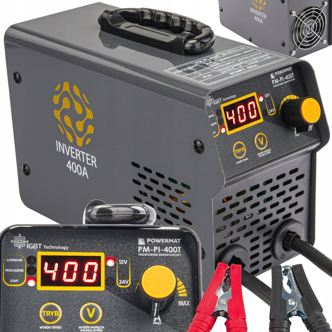 Prostownik AKUMULATOROWY Inwertorowy z Rozruchem 400A 12/24 V Ładowarka ...