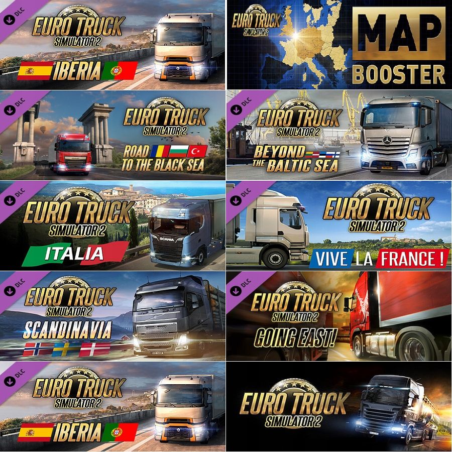 Euro Truck Simulator 2 + WSZYSTKIE 7 MAP DLC STEAM – 164689615 - ERLI.pl
