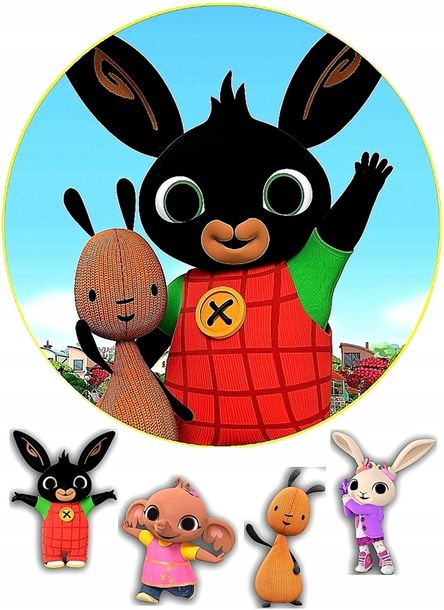 OPŁATEK NA TORT BING 20 CM +4 POSTACIE GRUBY - ERLI.pl