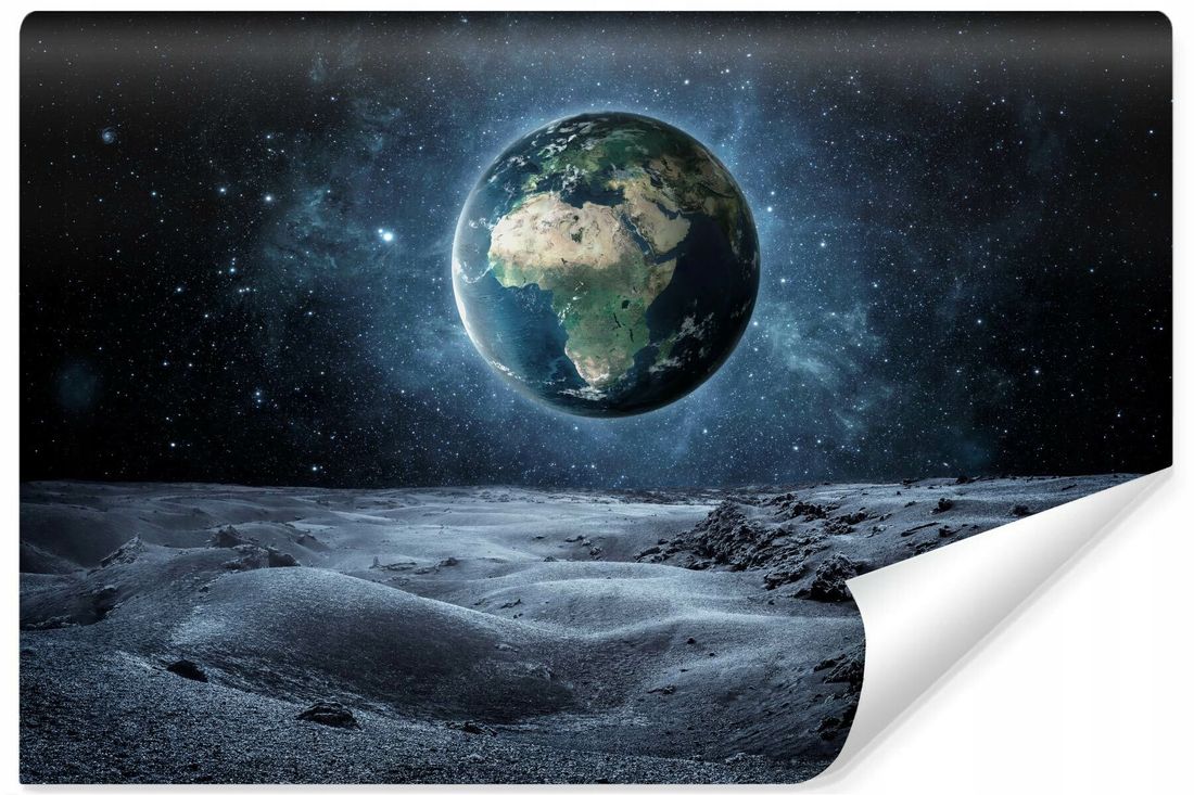 Fototapeta KOSMOS Planety Ziemia Księżyc Galaktyka Gwiazdy Efekt 3D 405x270 – 165156882 - ERLI.pl