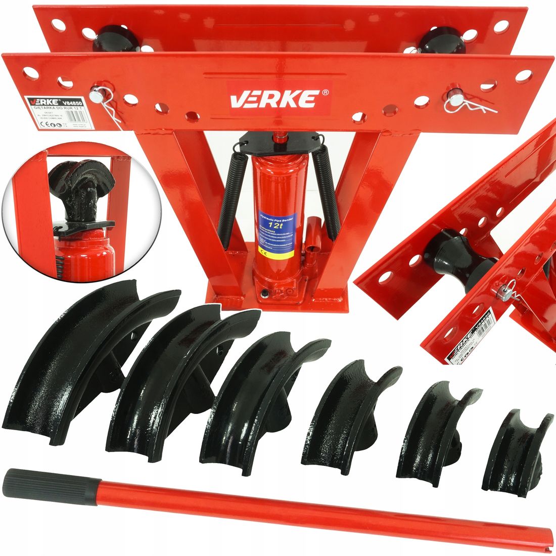 GIĘTARKA HYDRAULICZNA DO RUR 12T TON 6 PROFILI - ERLI.pl